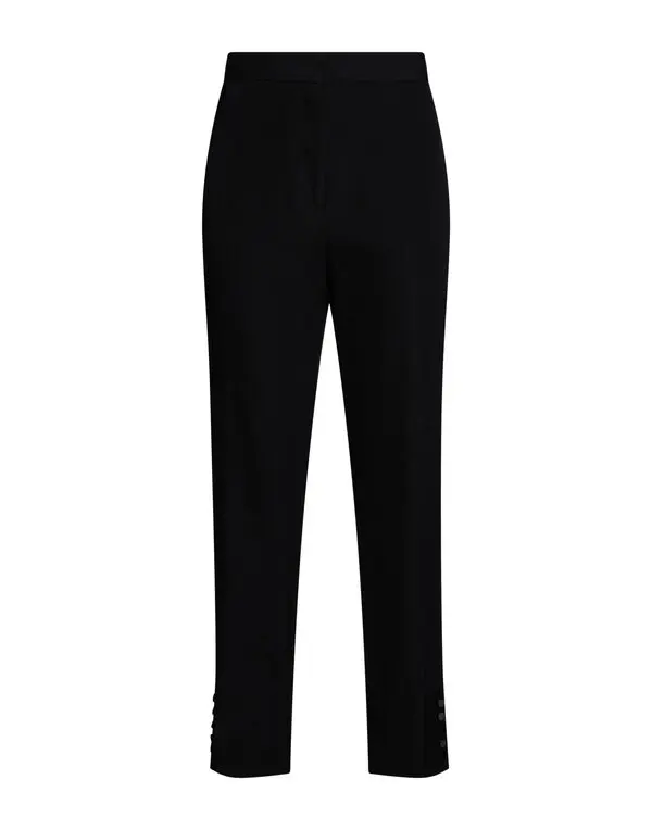 Burberry Tapered Flannel Trousers With Satin Trim