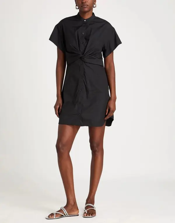 Rag & Bone Draped Twist Shirt Dress - Black
