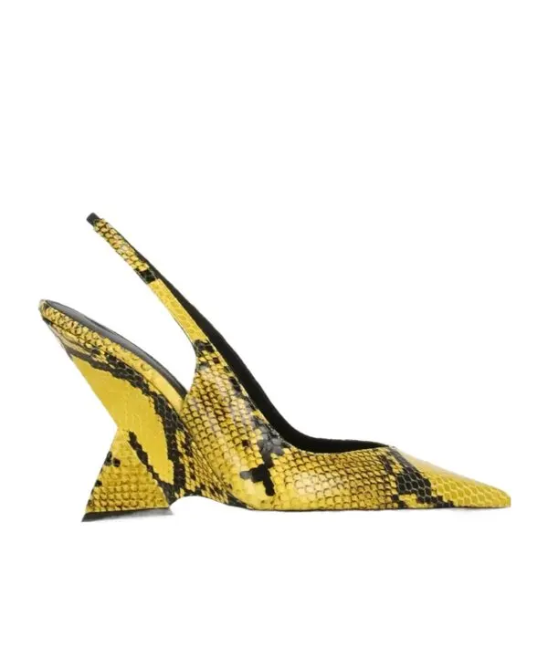 Attico Snake Print Ankle-wrap High Heels - Multicolor