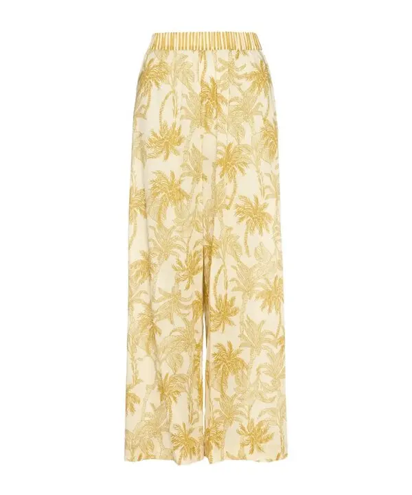 ERES Itinérant Tropical Print Wide Leg Trousers - Nude