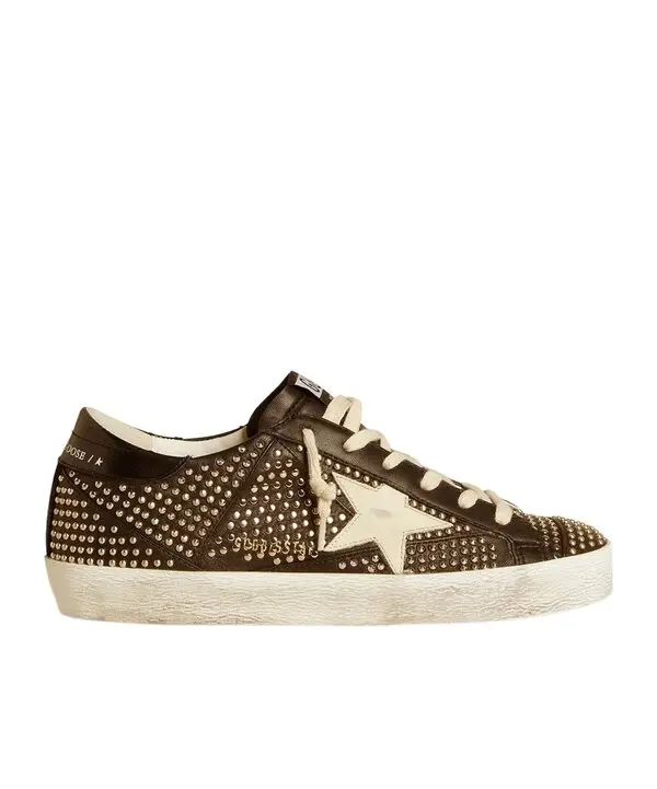 GOLDEN GOOSE Super-star Studded Nappa Leather Sneakers - Black