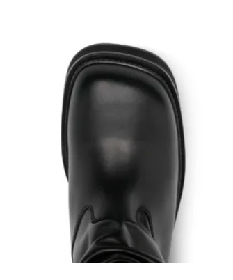 Attico Leather Pull-on Boots - Black