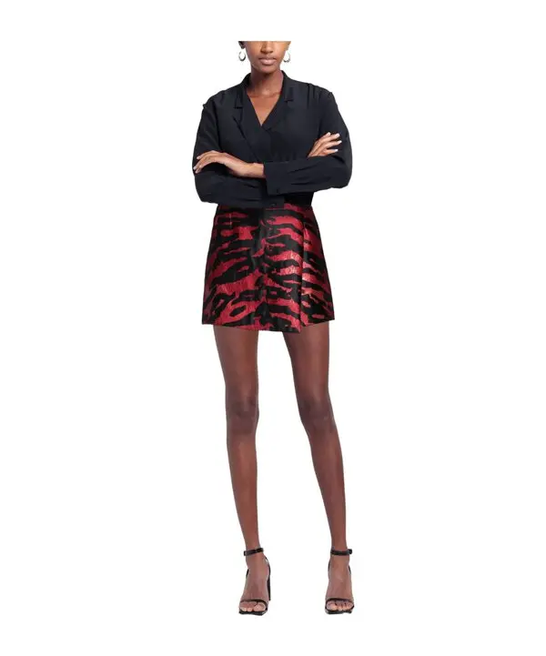 Dolce & Gabbana Zebra Print Jacquard Satin Mini Skirt