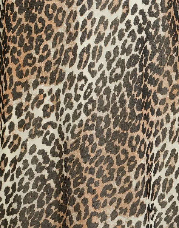GANNI Sleeveless Leopard Print Georgette Maxi Dress