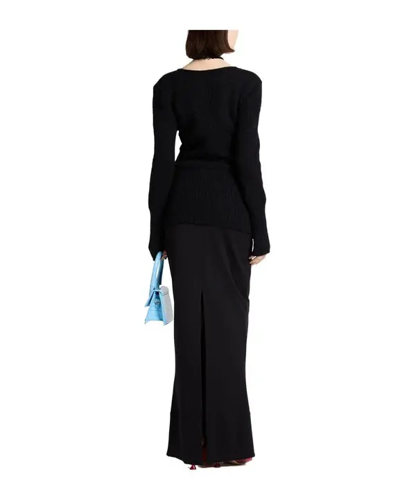 Jacquemus Long Sleeve Knitted Jumper - Black