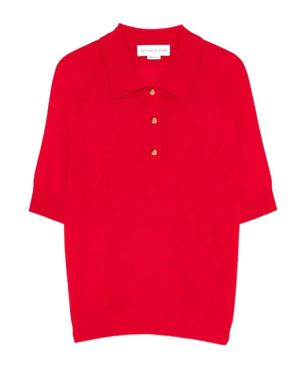 Victoria Beckham Short-sleeves Polo Top - Red