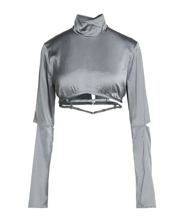 Jacquemus Solid Satin Cropped Top