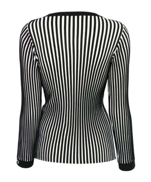 Liu Jo Striped Button Detail Long Sleeve Top