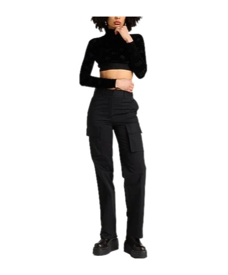 Dolce & Gabbana Chenille Cropped Turtleneck Top