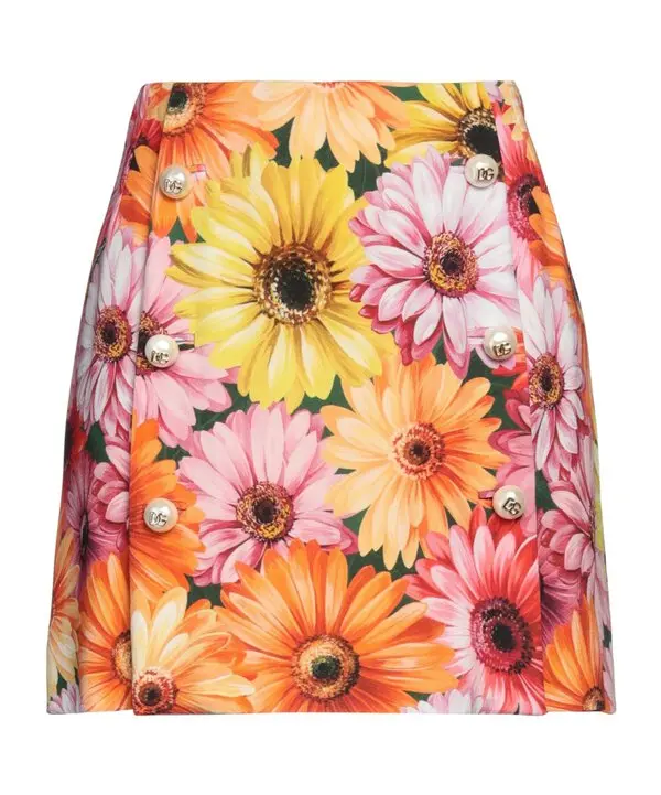 Dolce & Gabbana Printed Midi Skirt - Yellow