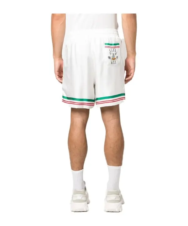 Casablanca Graphic-print Silk Shorts