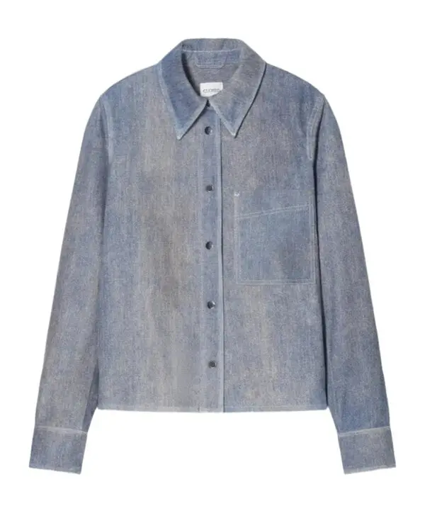 Closed Press-stud Leather Jacket - Gray