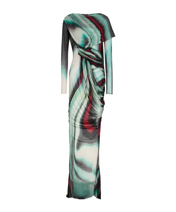 Rick Owens Draped Multicolor Maxi Dress