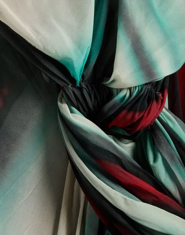 Rick Owens Draped Multicolor Maxi Dress