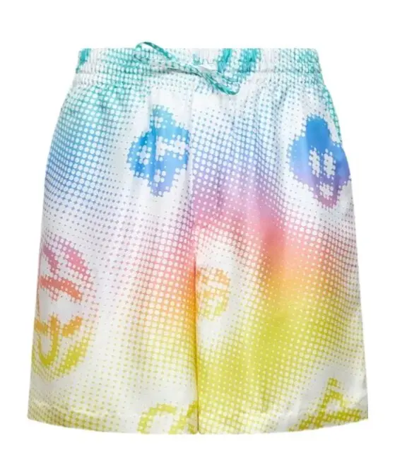 Casablanca Gradient Wavy-print Silk Shorts