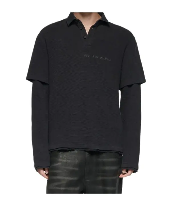 MISBHV Graphic Layered Long-sleeved Polo Shirt