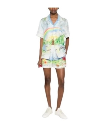 Casablanca Cuban-collar Printed Shirt
