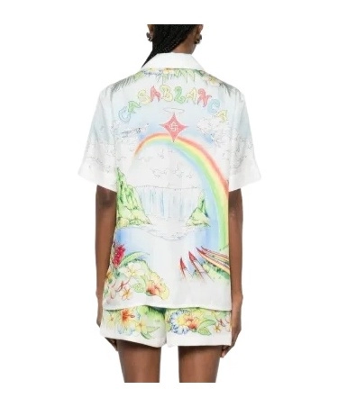 Casablanca Cuban-collar Printed Shirt