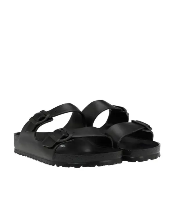 BIRKENSTOCK Logo Embellished Adjustable Buckle Slides - Black