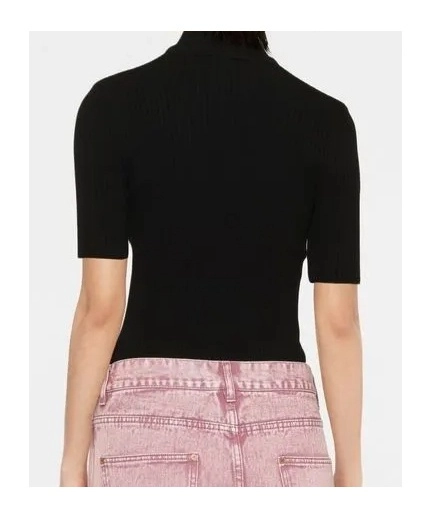 COURREGES Short-sleeved Ribbed Knit Sweater