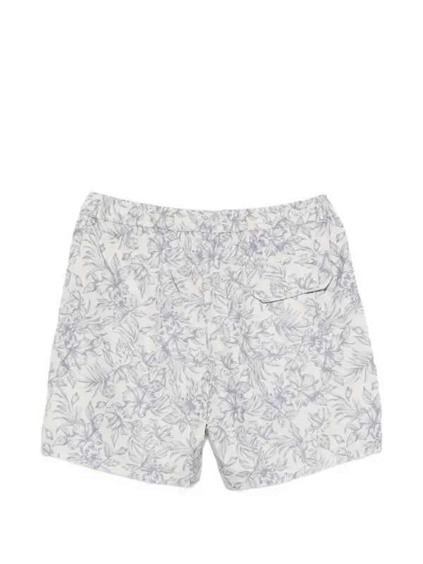 Eleventy Floral Print Swim Shorts - Blue