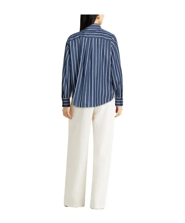 Brunello Cucinelli Striped Poplin Long Sleeve Shirt