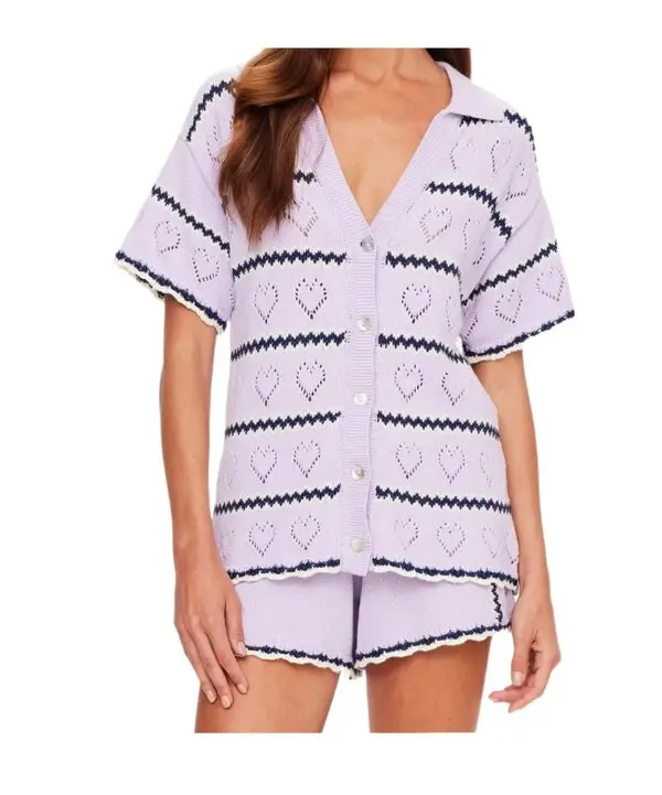 The Upside Amara Amayah Heart Knitted Shirt