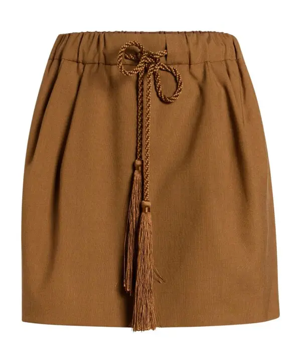 Max Mara Flared Mini Skirt With Drawstring