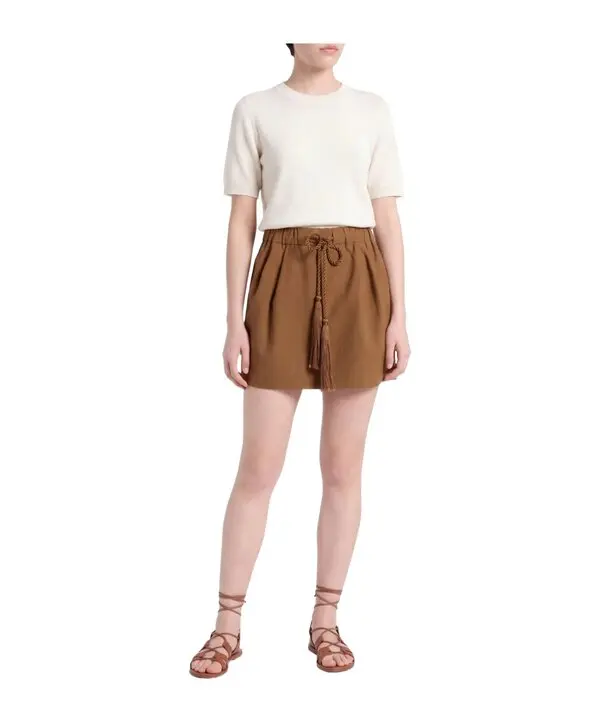 Max Mara Flared Mini Skirt With Drawstring