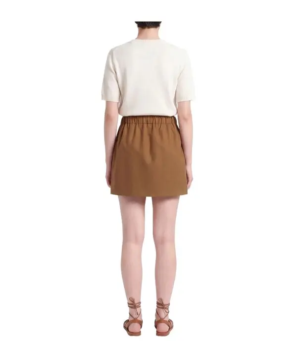 Max Mara Flared Mini Skirt With Drawstring