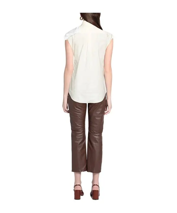 MAISON MARGIELA Two-tone Woven Shirt With Belt Detail
