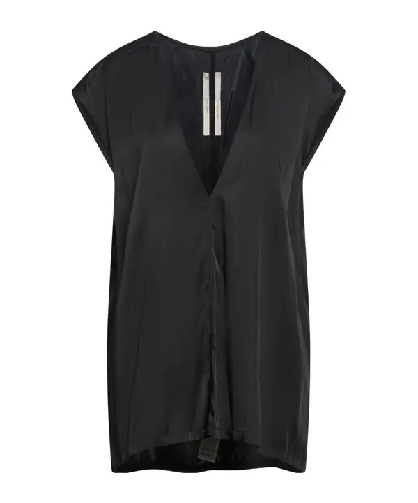 Rick Owens Solid-colored Satin Short-sleeve Top