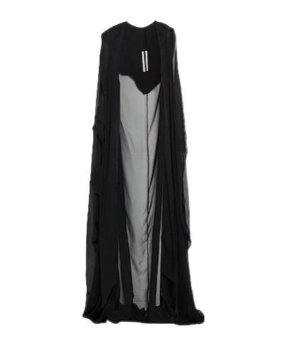 Rick Owens Sleeveless Cape Coat - Black