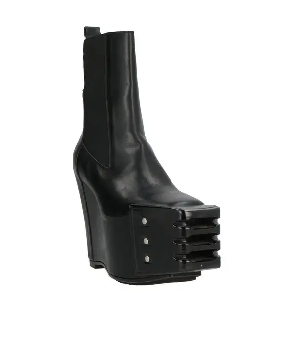 Rick Owens Square Toe Chunky Soled Ankle Boots