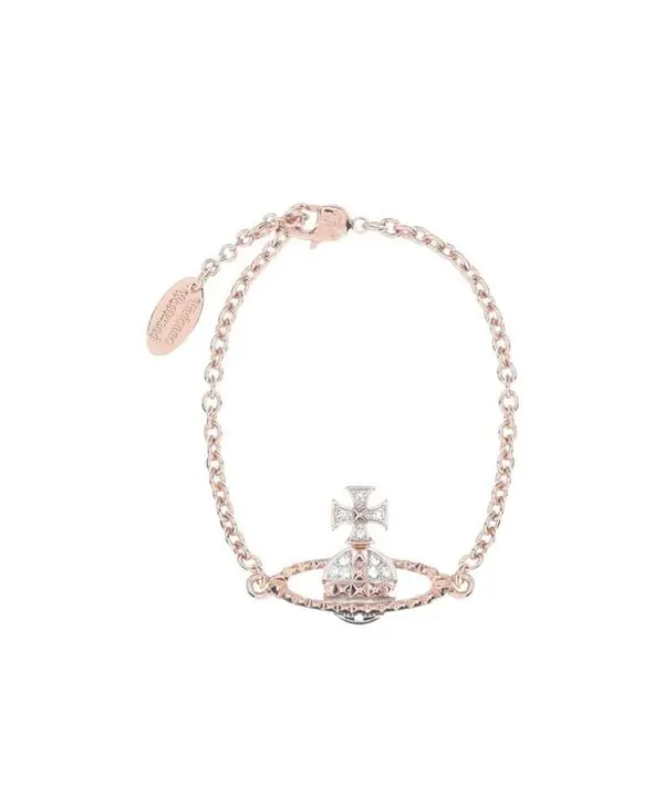 VIVIENNE WESTWOOD Logo Bracelet With Crystal Embellishments