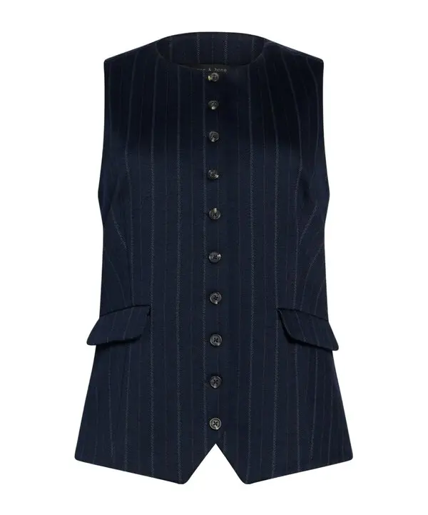 Rag & Bone Twill Stretch Fabric Waistcoat