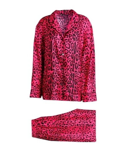 Dolce & Gabbana Leopard Print Pajama Set - Fuchsia