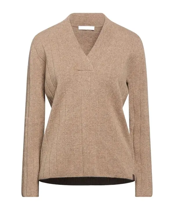 Max Mara Cashmere V-neck Jumper With Leather Trims