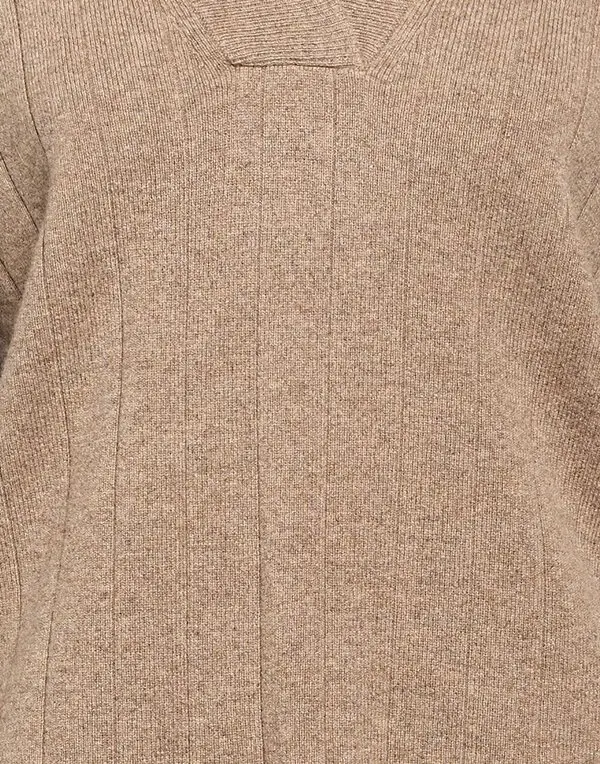 Max Mara Cashmere V-neck Jumper With Leather Trims
