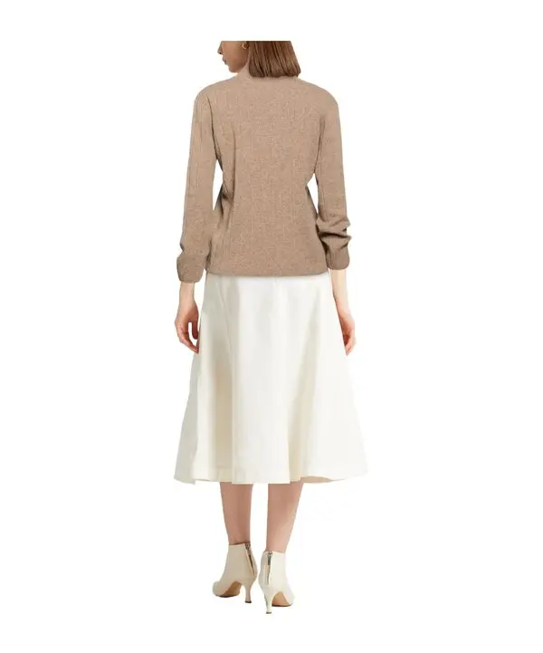 Max Mara Cashmere V-neck Jumper With Leather Trims