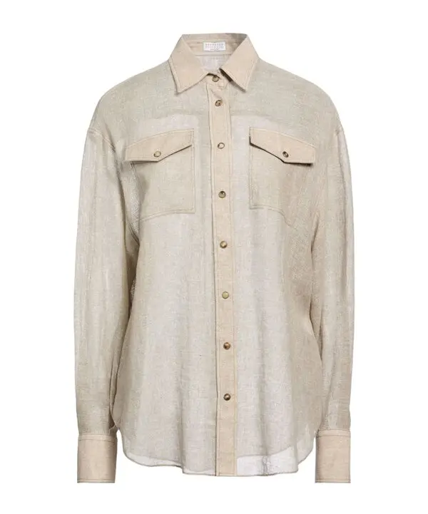 Brunello Cucinelli Gauze Long Sleeve Shirt