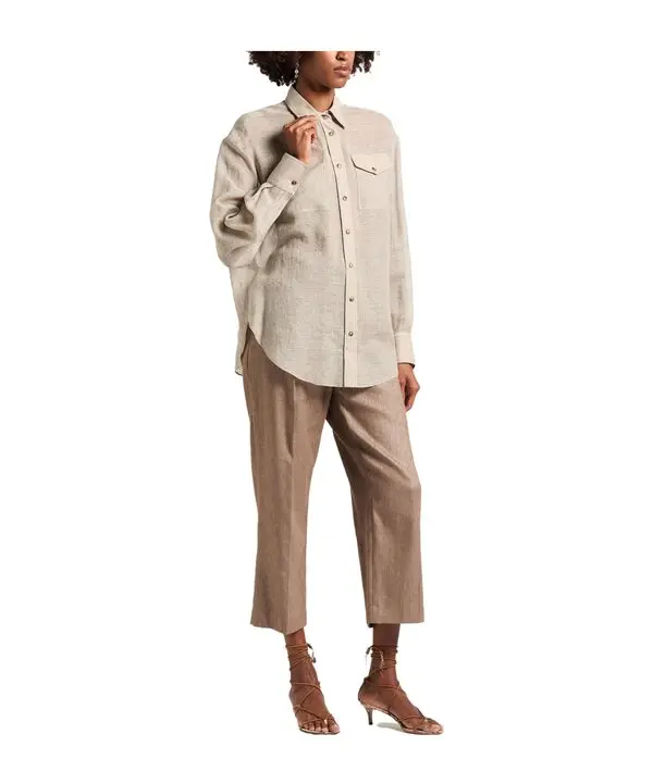 Brunello Cucinelli Gauze Long Sleeve Shirt
