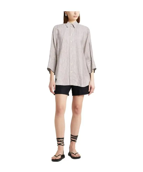 Brunello Cucinelli Striped Linen Shirt