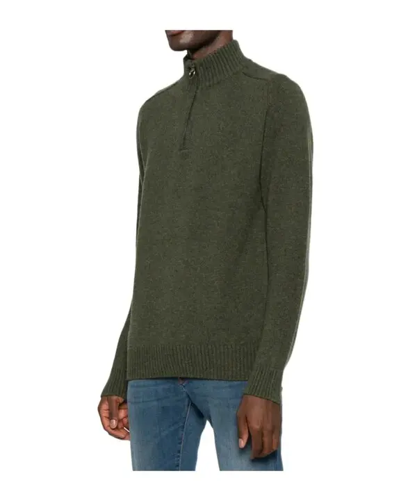 Barbour Zip-neck Sweater - Green