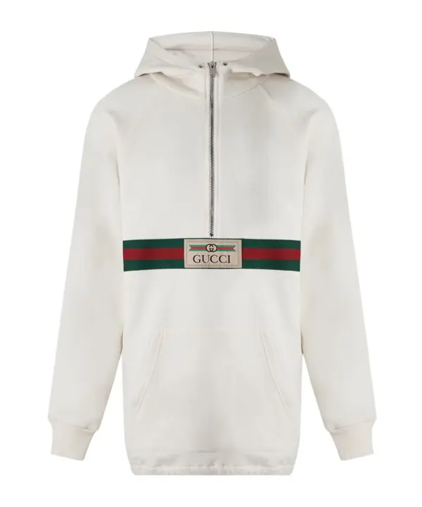 Gucci Logo Detail Half-zip Hoodie