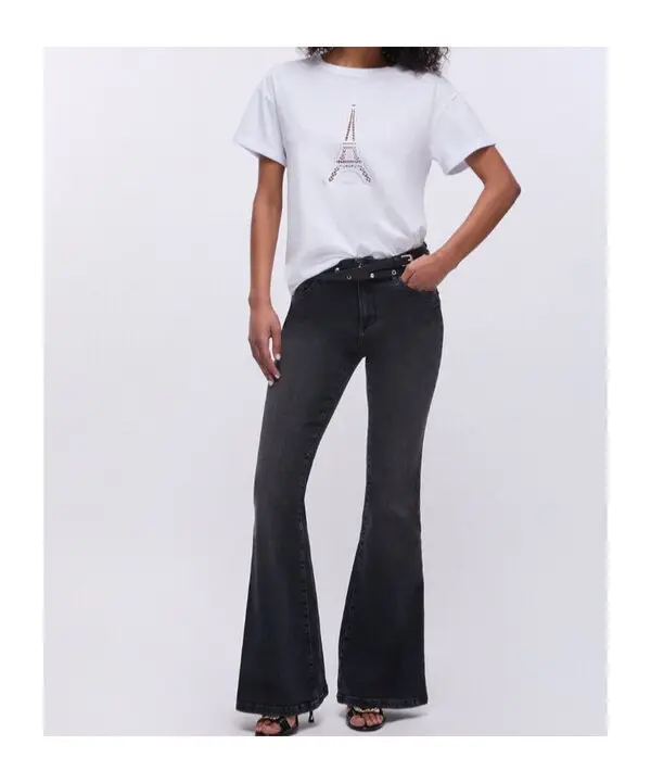 Liu Jo Crew Neck T-shirt With Openwork Embroidery