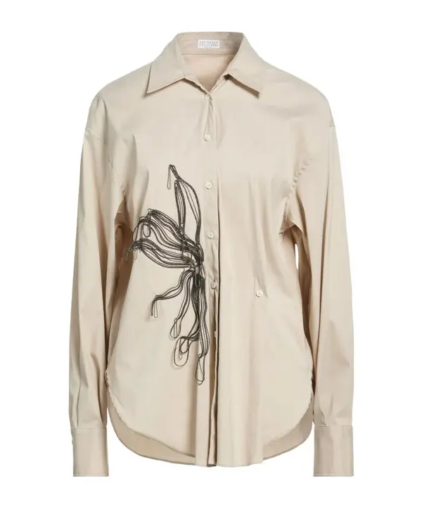 Brunello Cucinelli Soft Pure Color Shirt With Appliqu