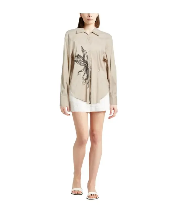 Brunello Cucinelli Soft Pure Color Shirt With Appliqu