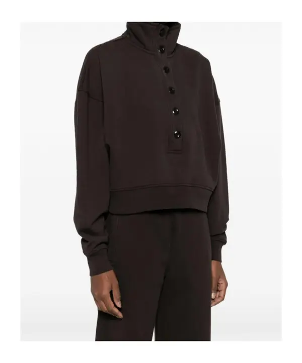 Citizens Of Humanity Mirelle High-neck Button-up Sweatshirt - Black