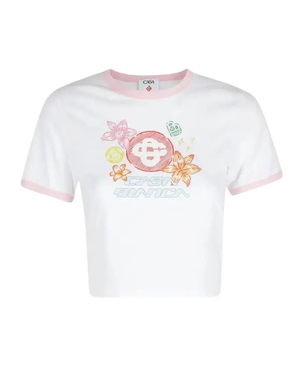 Casablanca Printed Cropped T-shirt